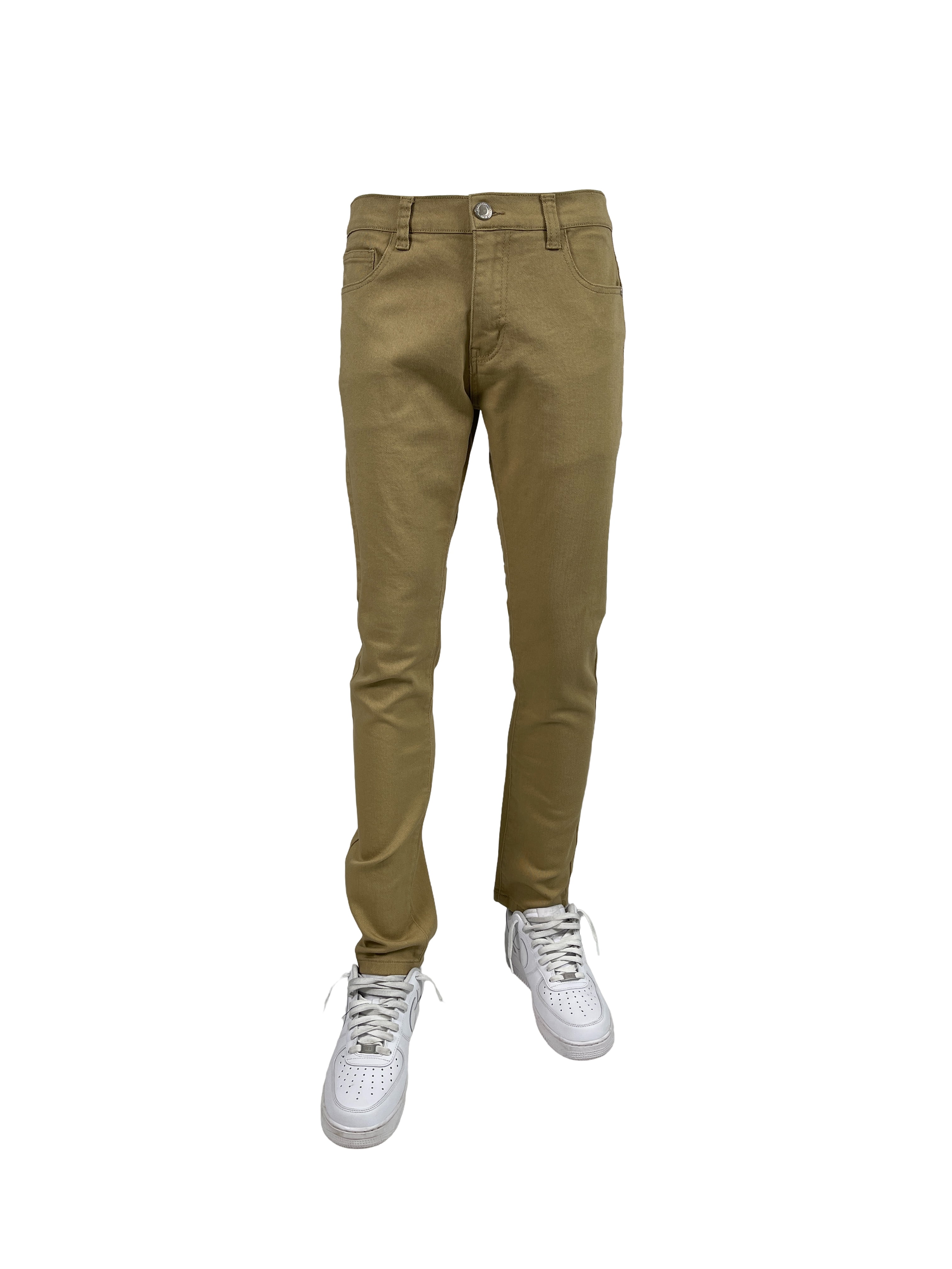 Access Men's Slim Straight Relaxed Fit Twil Pants (Khaki, 42x32 ...