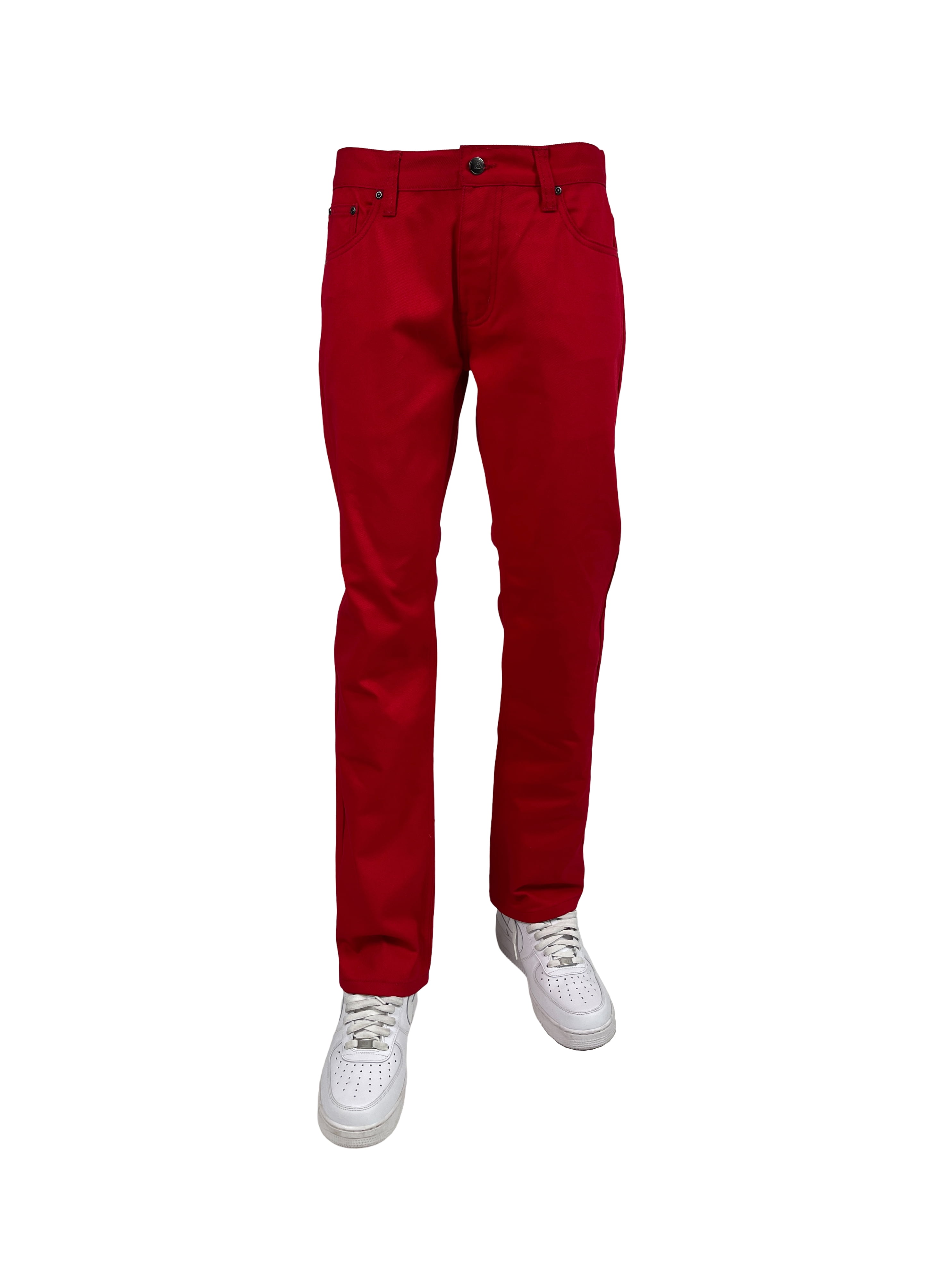 Access Men's Slim Straight Relaxed Fit Twil Pants (Red, 40x34 ...