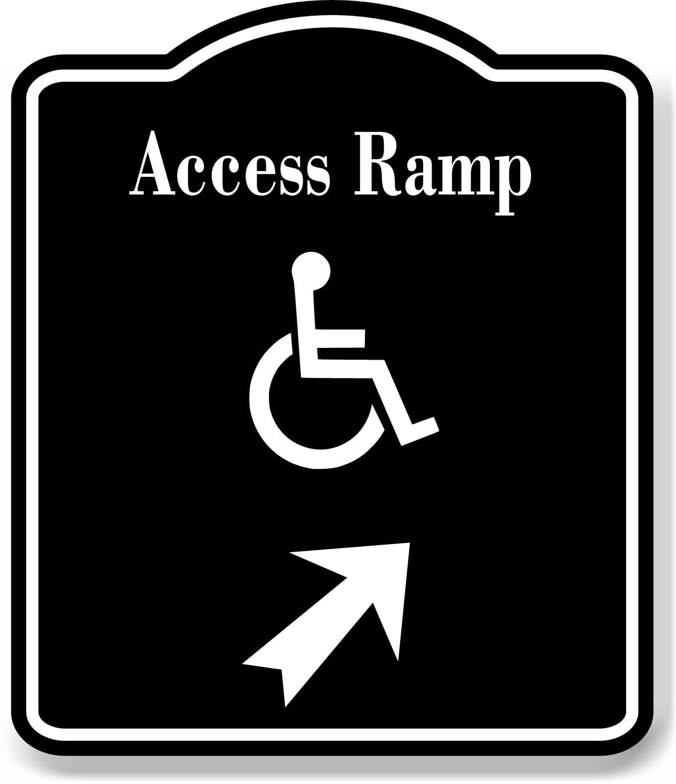 Access Ramp Handicap 45 Degree up Right Arrow BLACK Aluminum Composite ...