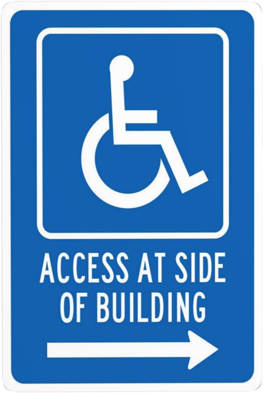 Access At Side Of Building Right Metal Warning Signs, Cautions Security ...