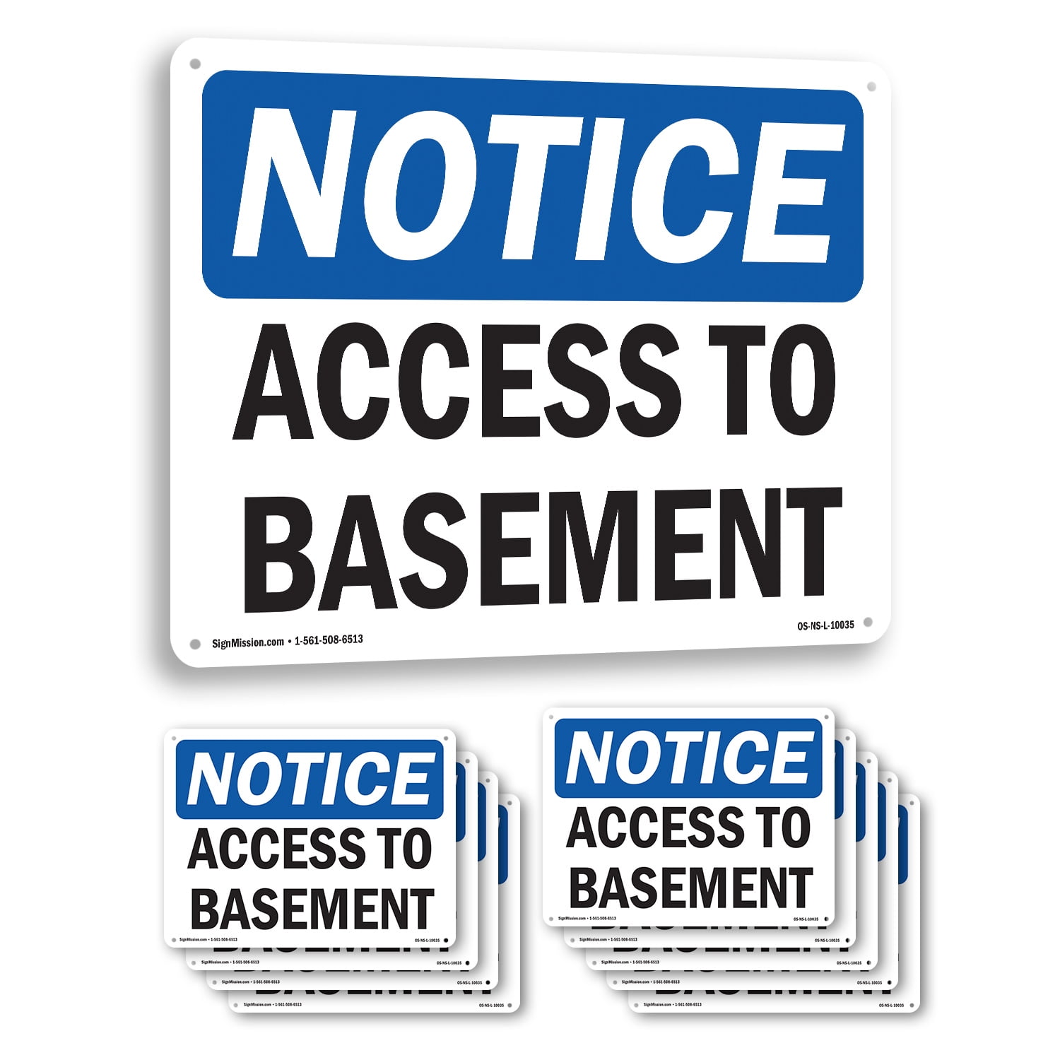 Access To Basement OSHA Notice Aluminum Sign 14 Inch x 10 Inch - 10 ...