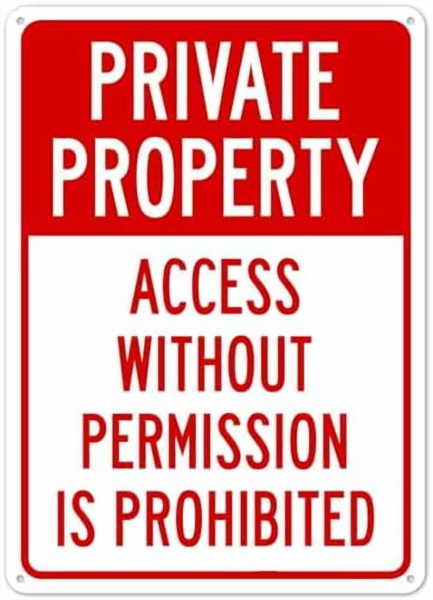 Access Without Permission Is Prohibited Sign, Property Signs Metal Sign ...