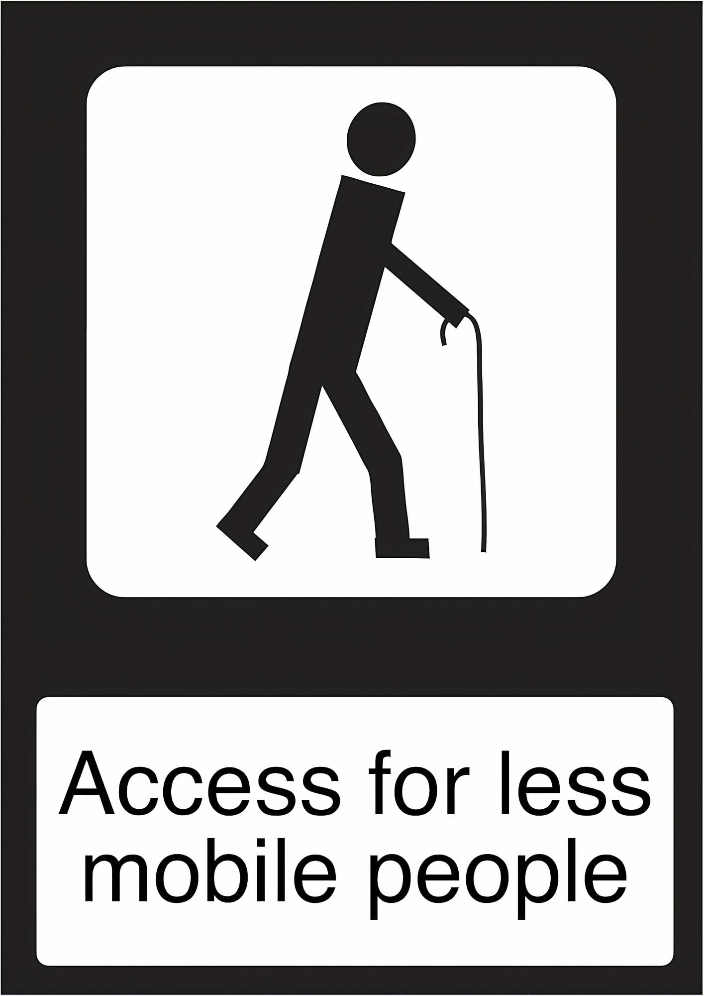 Access for Less Mobile People Sign - 8"x12" Metal Tin Sign, Industrial ...