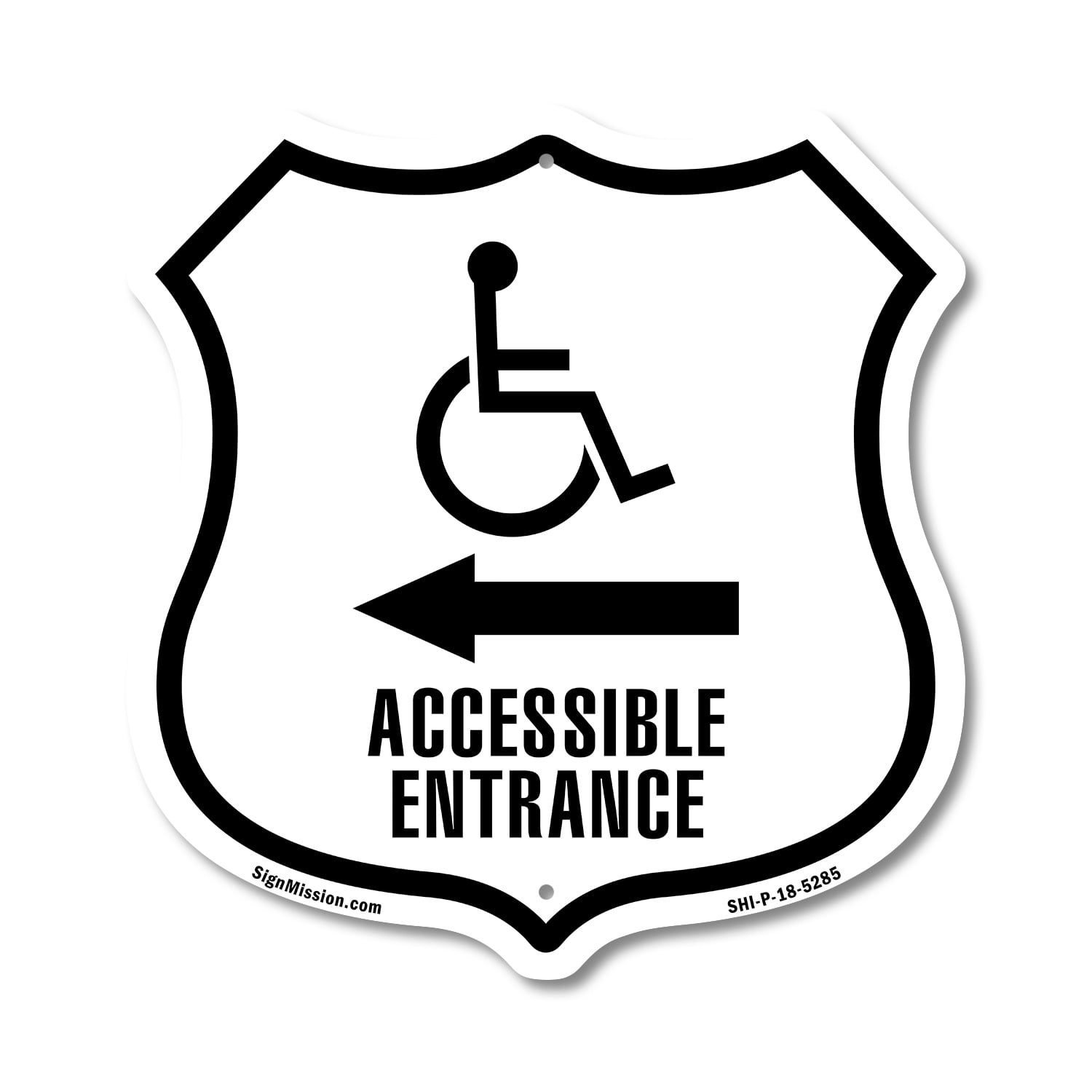 Accessible Entrance Handicap Left (5 Pack) 12 inch X 12 inch Shield ...