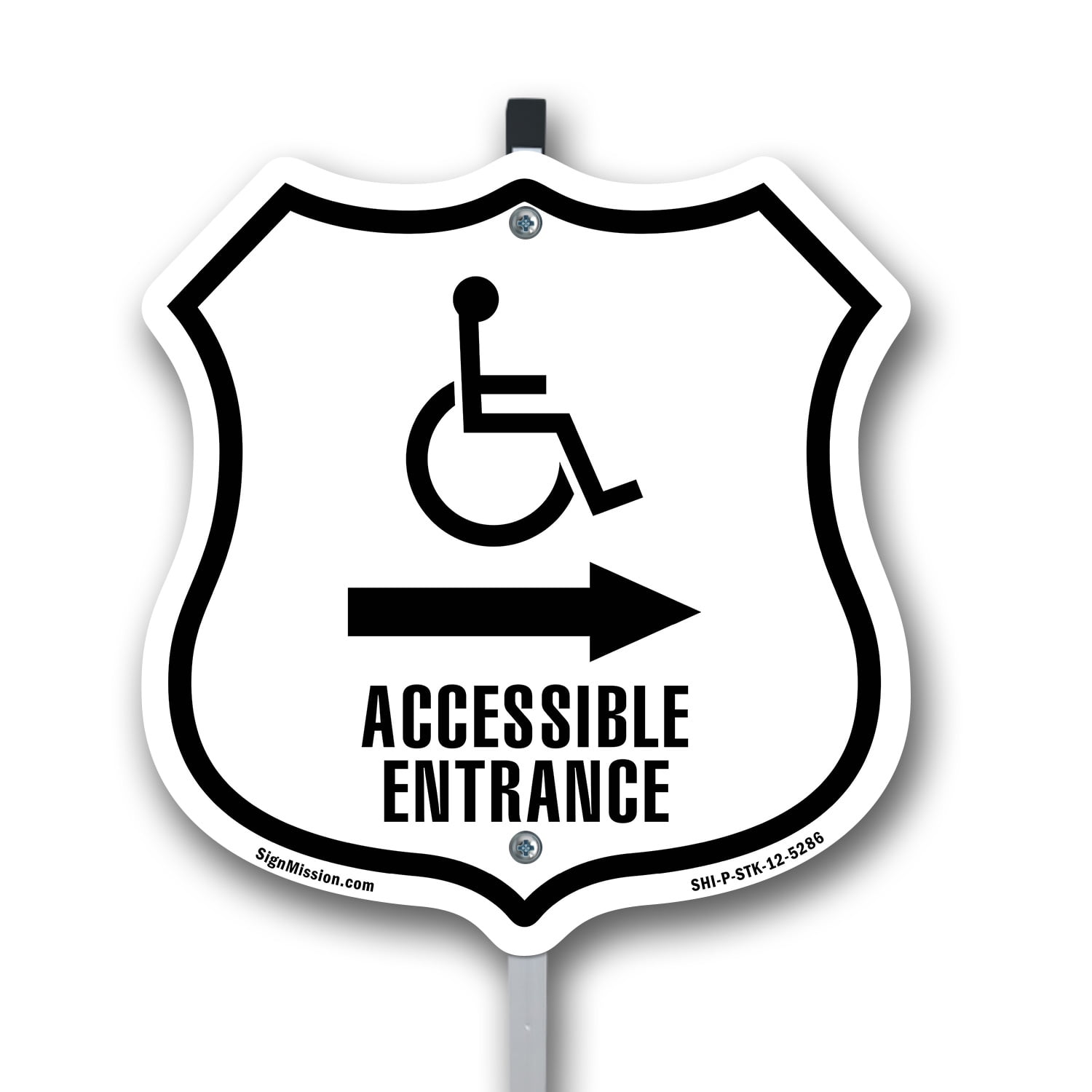 Accessible Entrance Handicap Right 12 inch X 12 inch Shield Shaped Rust ...