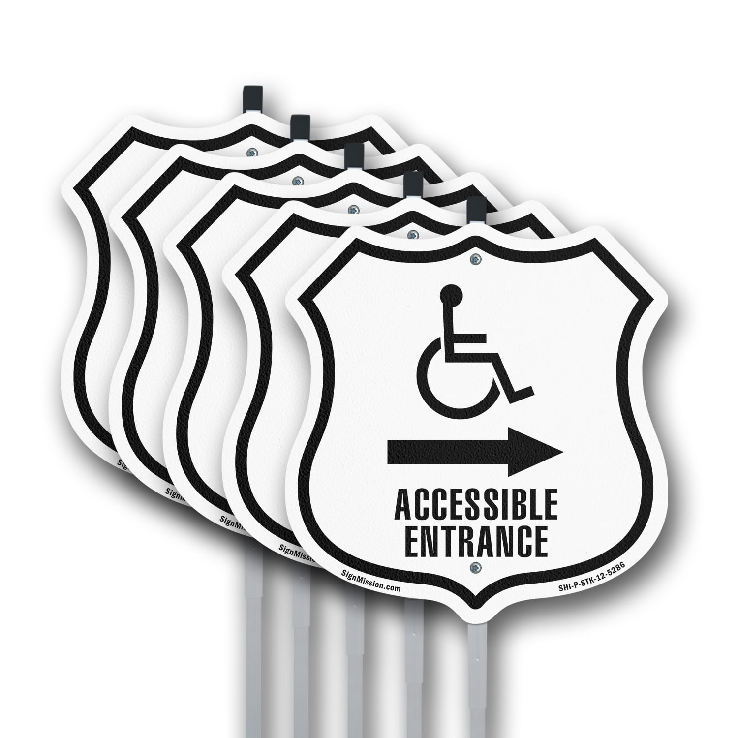 Accessible Entrance Handicap Right (5 Pack) 12 inch X 12 inch Shield ...