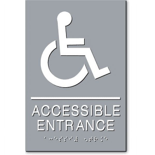 Accessible Entrance Wheelchair Sign-Gray / White(1 Unit) - Walmart.com