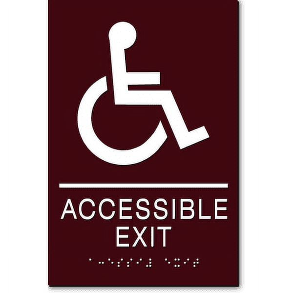 Accessible Exit Wheelchair Sign-Brown / White(1 Unit) - Walmart.com