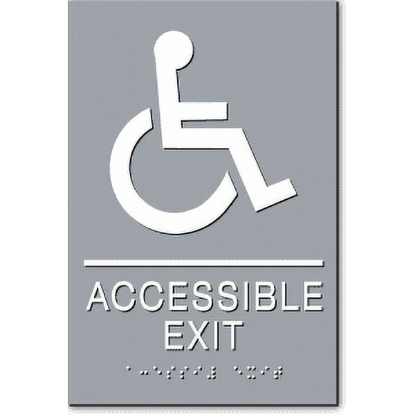Accessible Exit Wheelchair Sign-Gray / White(2 Units) - Walmart.com