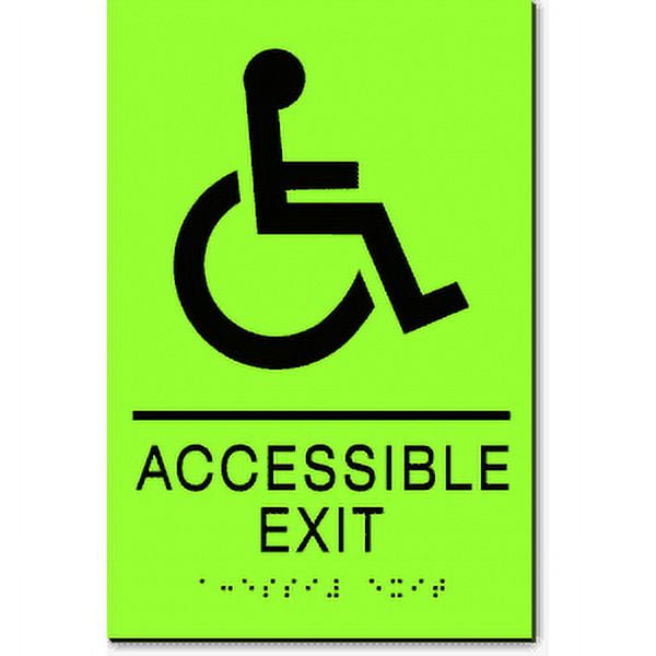 Accessible Exit Wheelchair Sign-Laserglow / Black(1 Unit) - Walmart.com