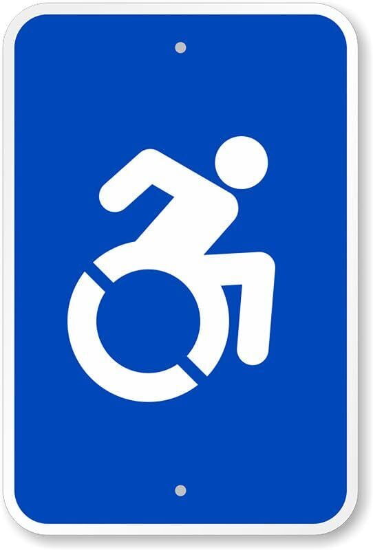 Accessible Handicap Symbol Weatherproof Metal Sign SIZE: 8" x 12 ...