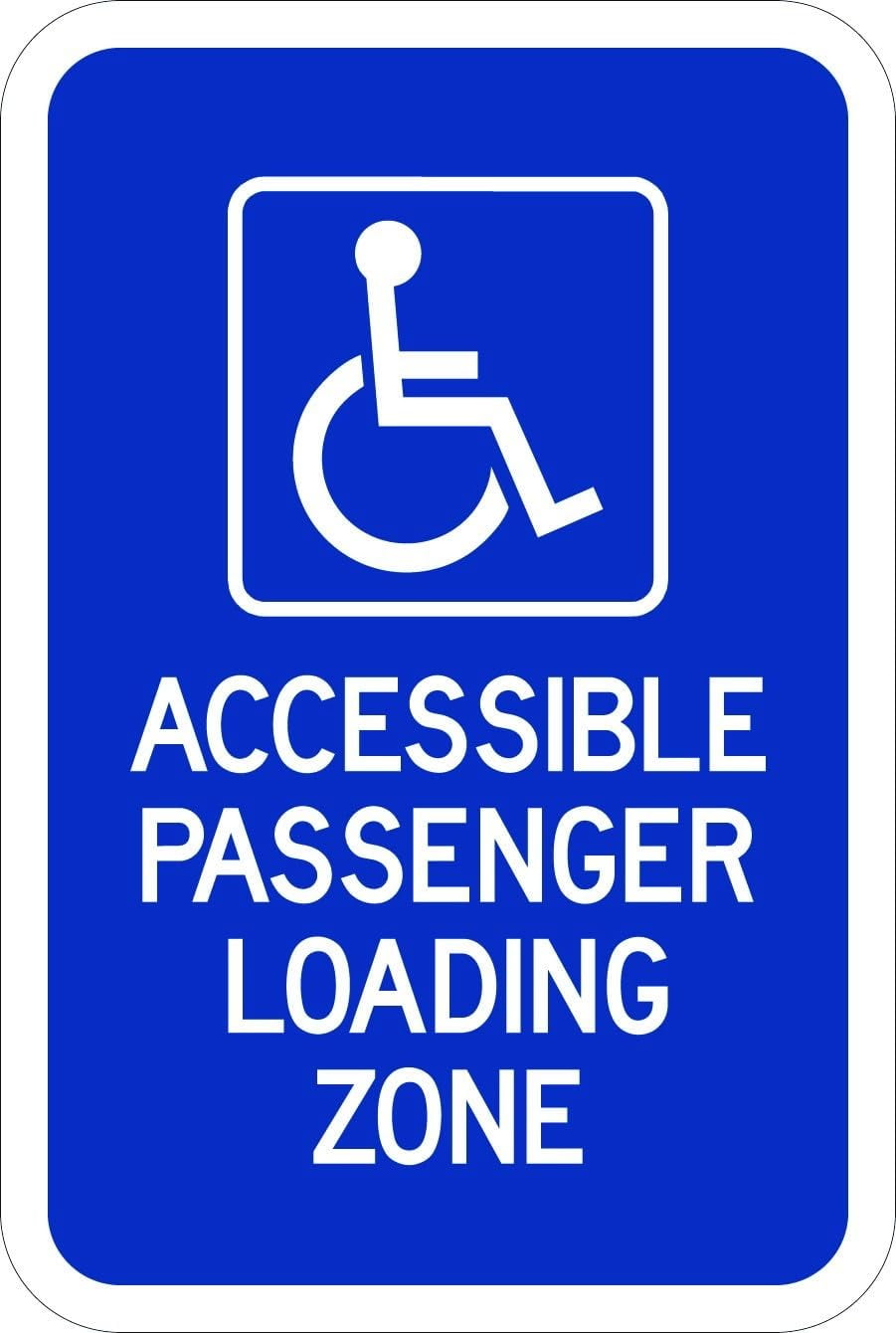 Accessible Passenger Loading Zone Sign Parking Signs Metal - Caution ...