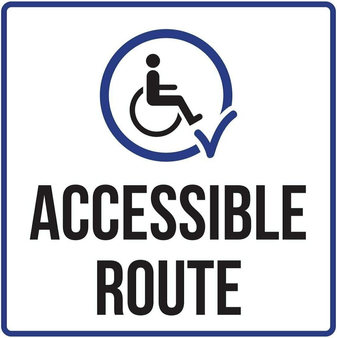Accessible Route Disability Commercial Safety Square Sign Funny Metal ...