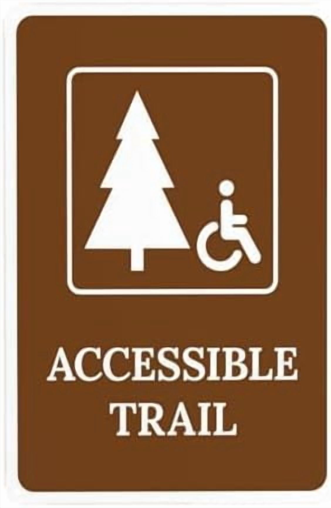 Accessible Trail With Symbol Warning Sign, Hiking Trail Metal Signs for ...