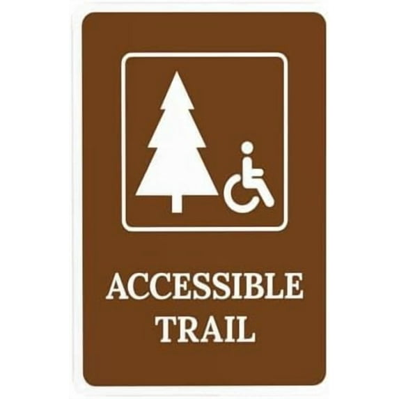 Accessible Trail With Symbol Warning Sign, Hiking Trail Security Metal ...