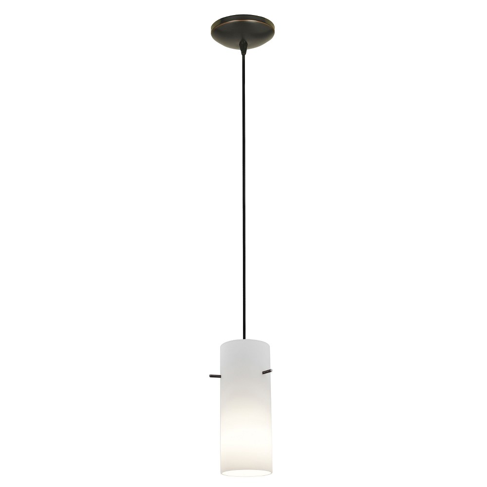 28030-3C-ORB/OPL-Access Lighting-Cylinder-1 Glass Pendant with Cord-4 Inches Wide by 10 Inches ...