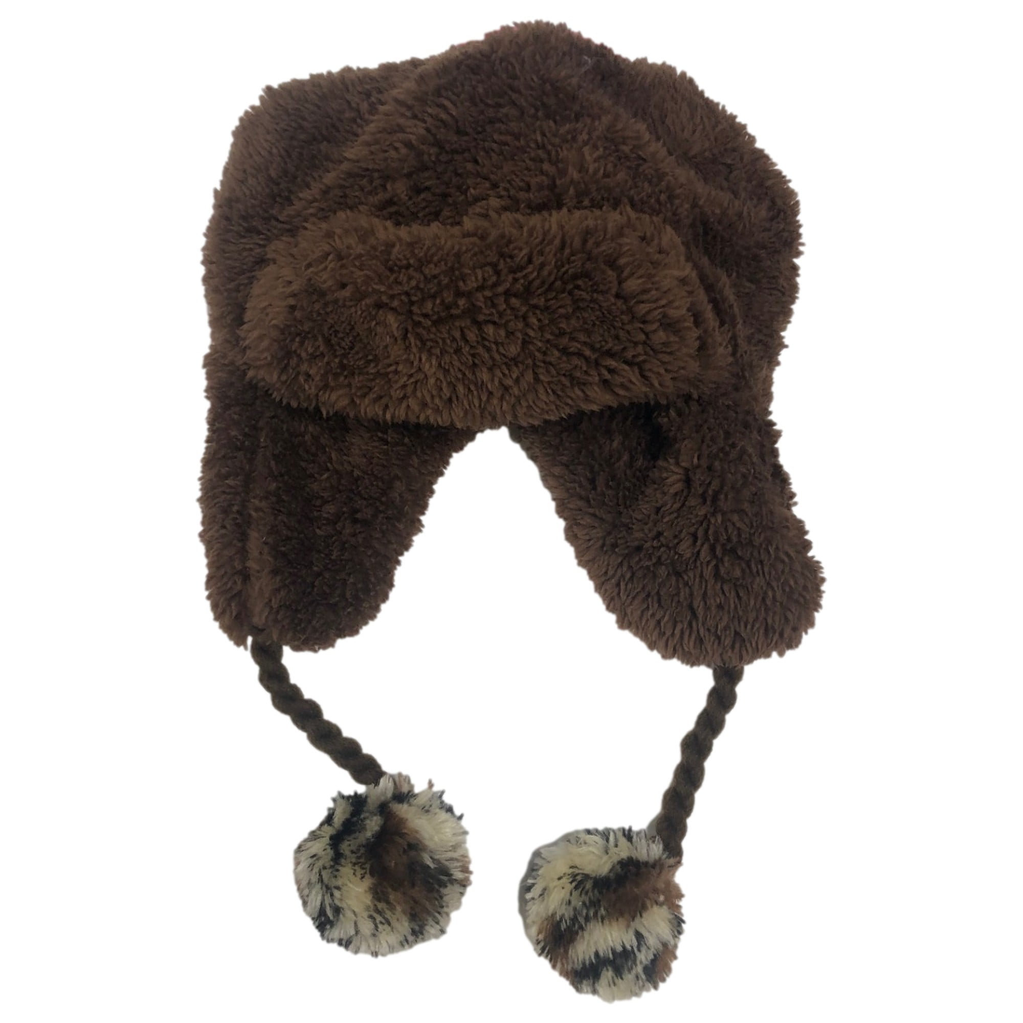 Accessories 22 Girls Fuzzy Plush Brown Trapper Hat - Walmart.com