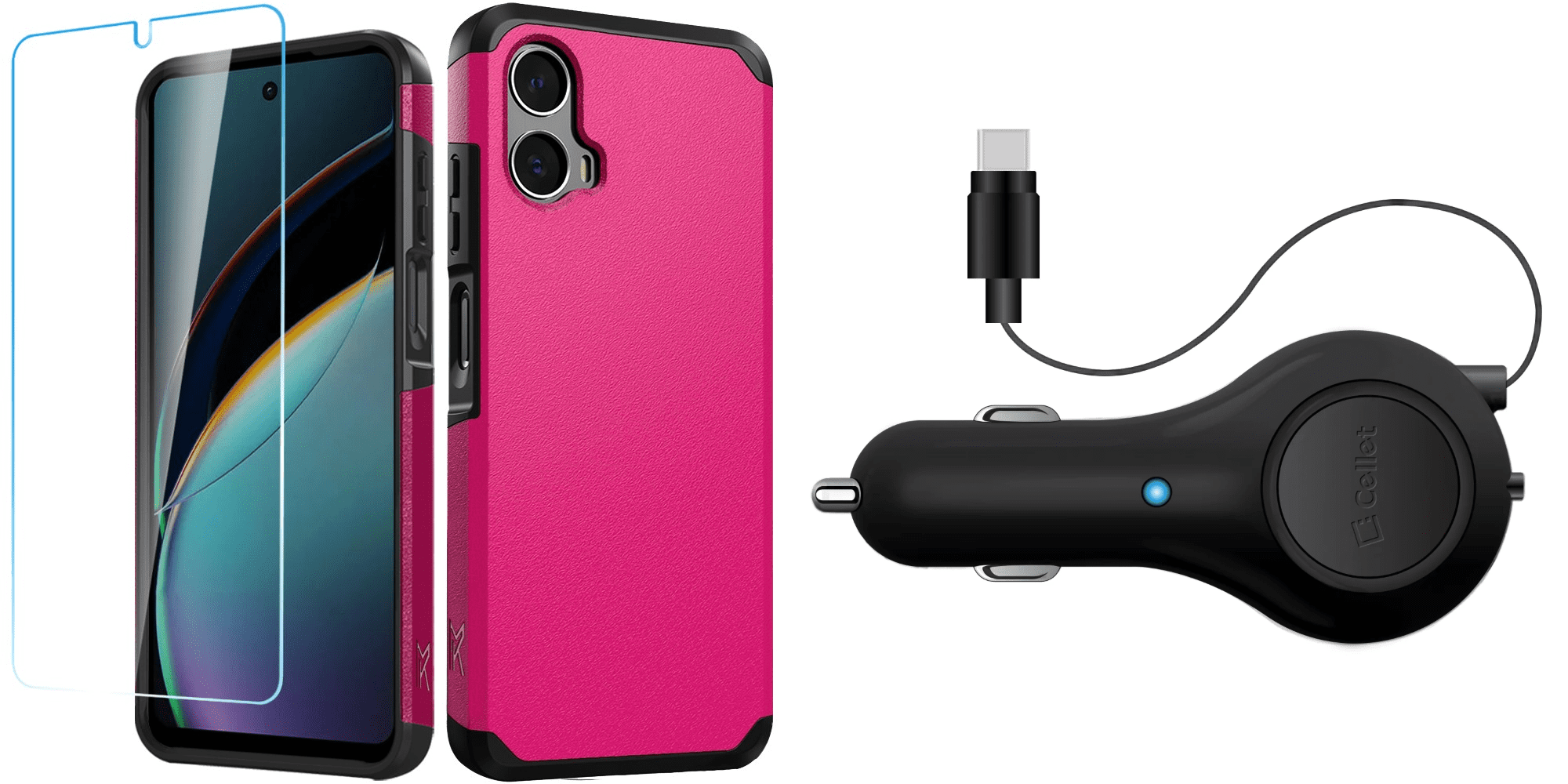 Accessories Bundle for Motorola Moto G 5G 2024: Dual Layer Tough ...