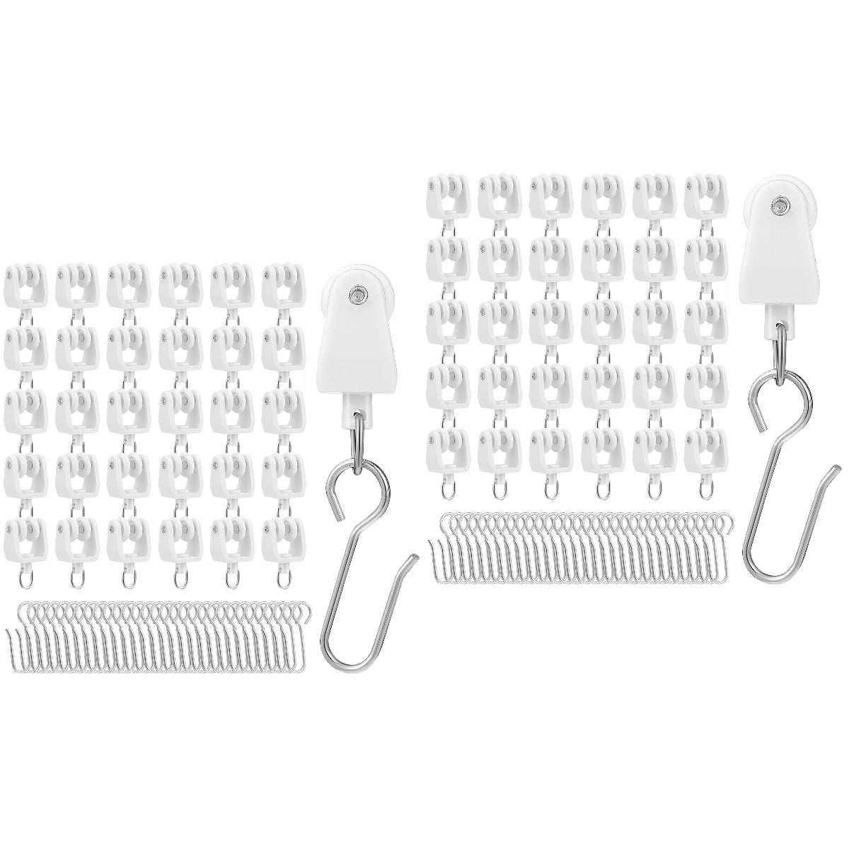 Accessories Curtain Track Gliders with Hooks Drapery Rail Sliding Rails ...