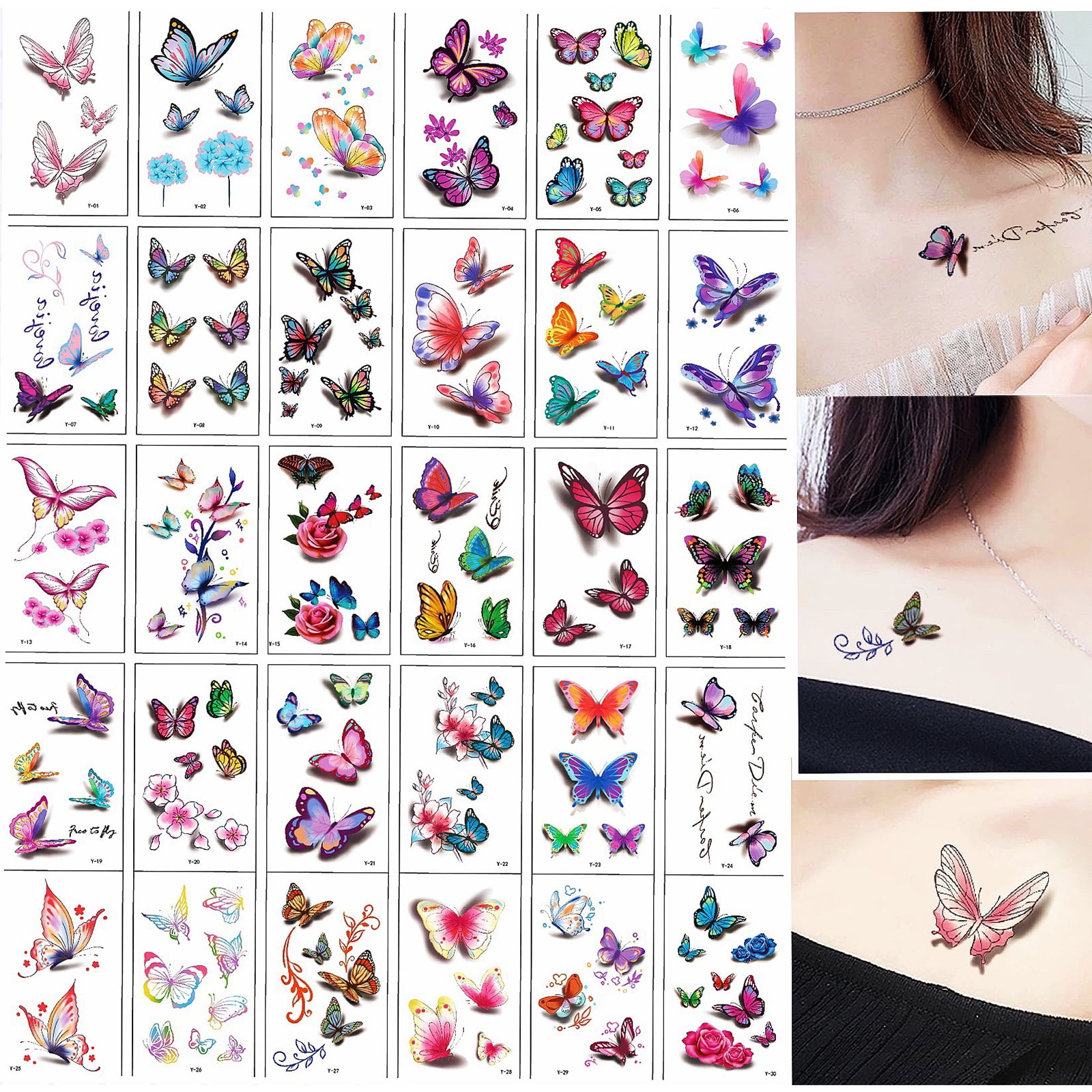 Accessories Fake Sticker Three-dimensional Butterfly Lasting Temporary ...