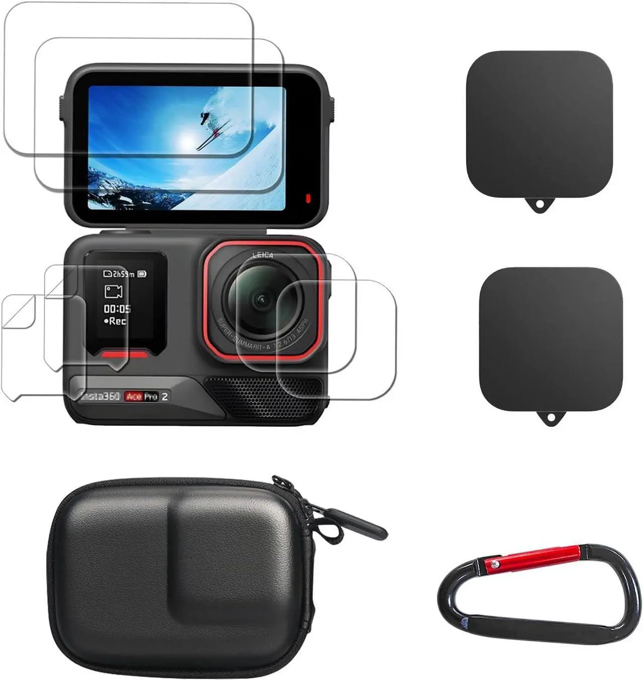 Accessories for Insta 360 Ace Pro 2, PU Portable Mini Carrying Bag Case ...