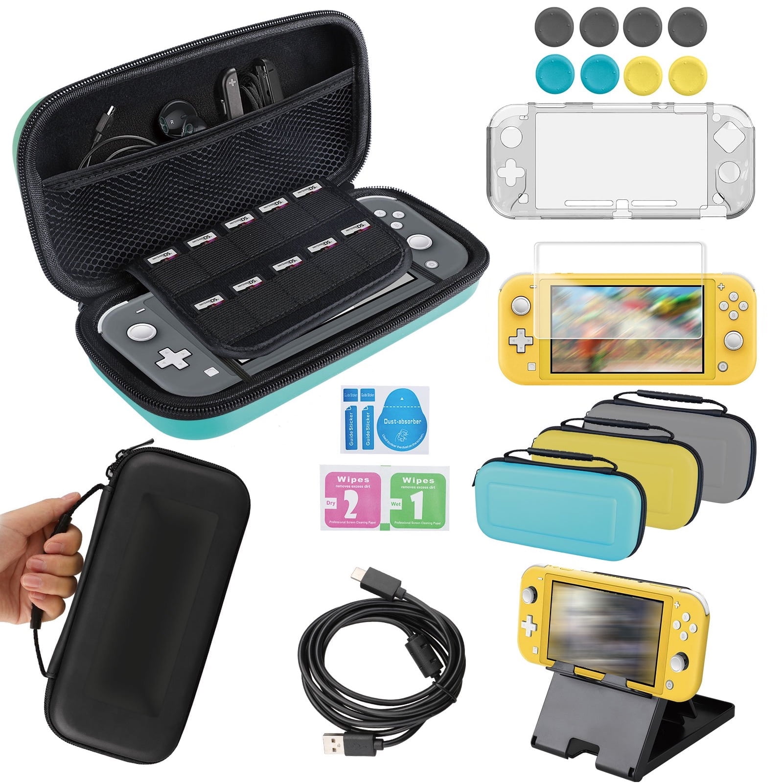 Accessories Kit for Nintendo Switch Lite, 7-in-1 Accessories Bundle ...