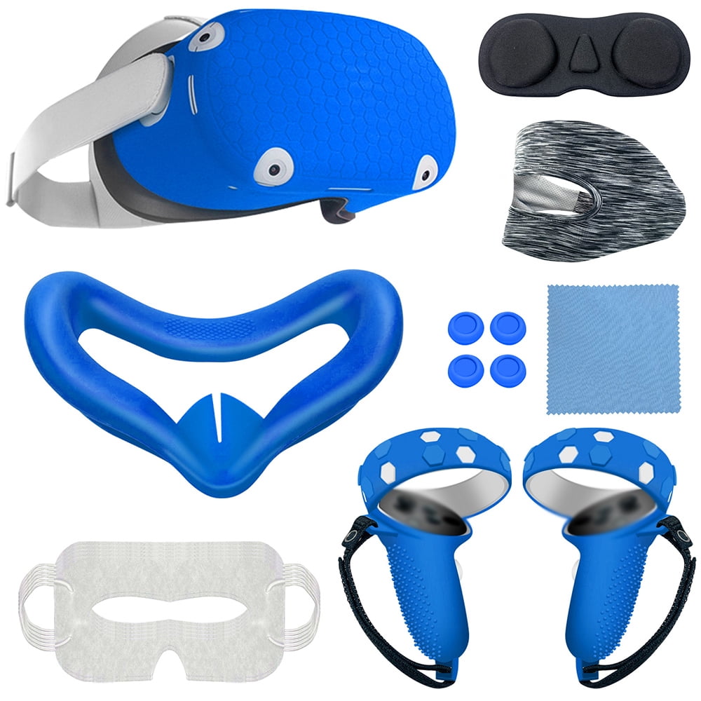 Oculus Quest 2 Accessories, 2023 Upgraded VR Silicone Cover Set ...