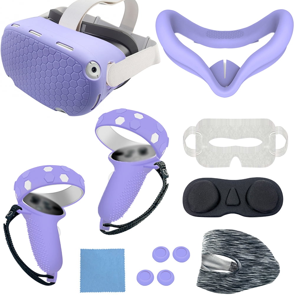Oculus Quest 2 Accessories: Upgraded 2023 VR Silicone Cover, Controller ...