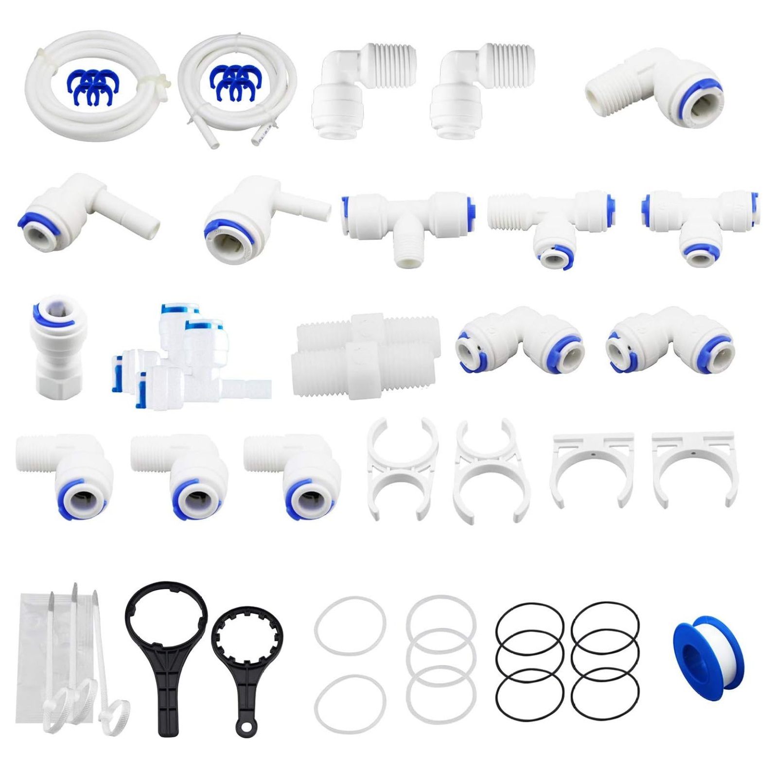 Accessories Set Parts Kit for Reverse Osmosis System (1/4" 3/8" Tube Quick Connector Fittings ...
