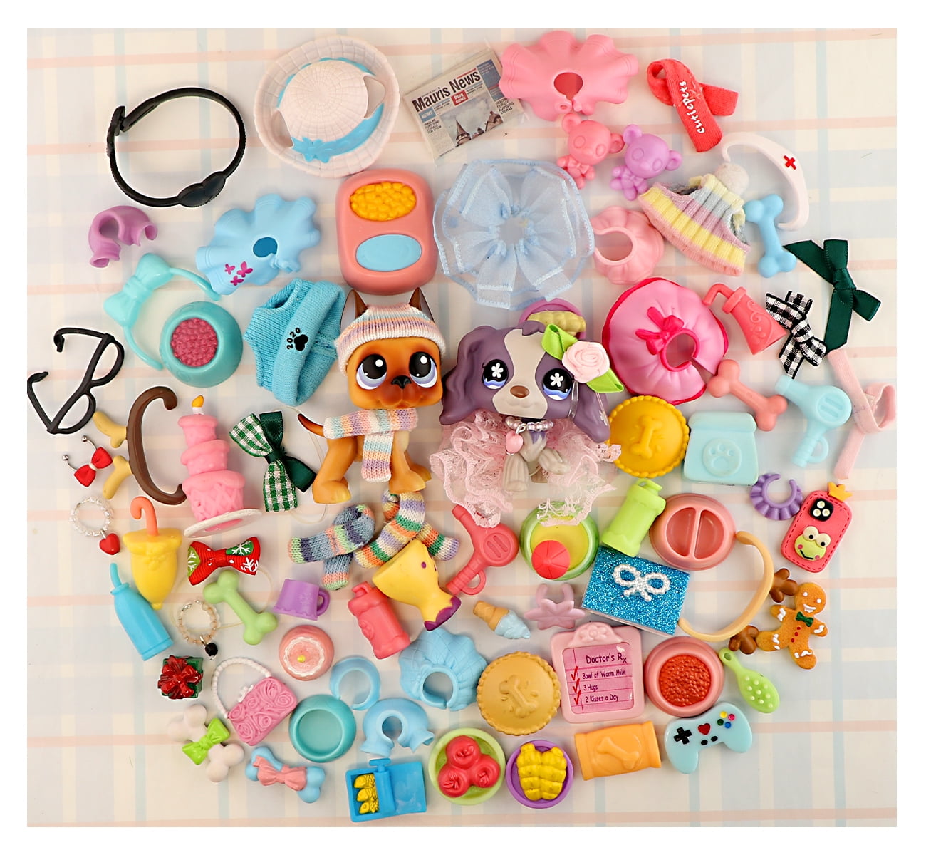 Accessories Set Random 15pcs for lps Pets Toy Collar Bowl Clothes Bow ...