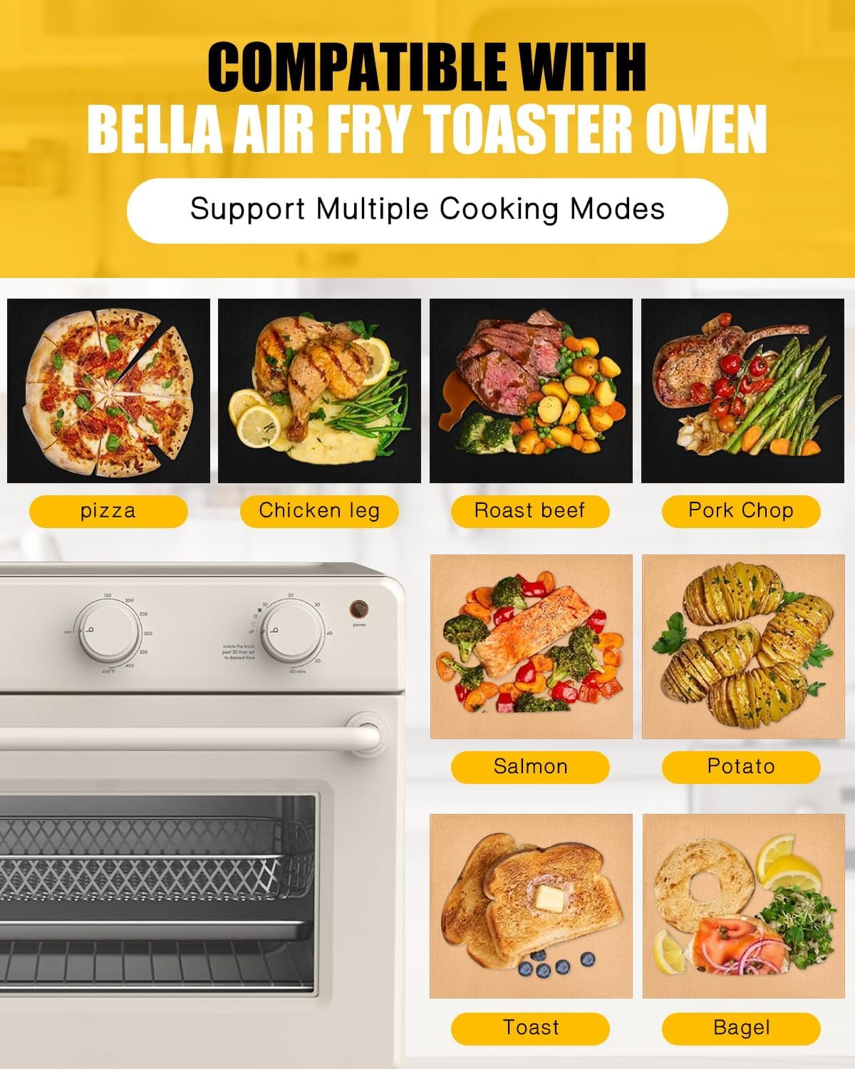 Accessories Set for Bella Air Fry Toaster Oven, Baking Pans, Parchment ...