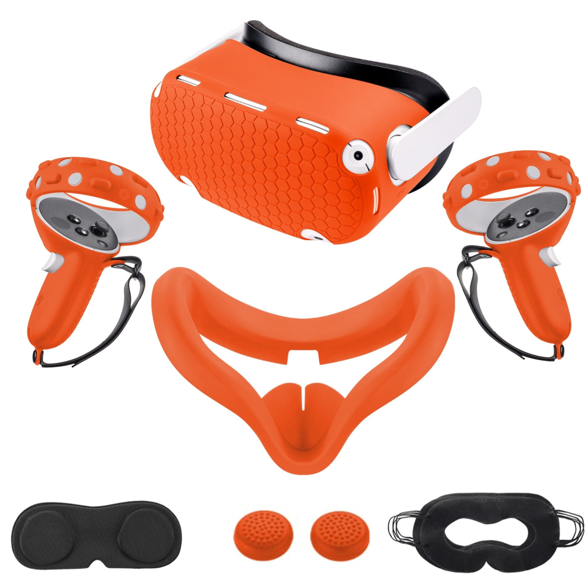 JMIANeodark Oculus Quest 2 Set: Orange Silicone Face, Lens Cover ...