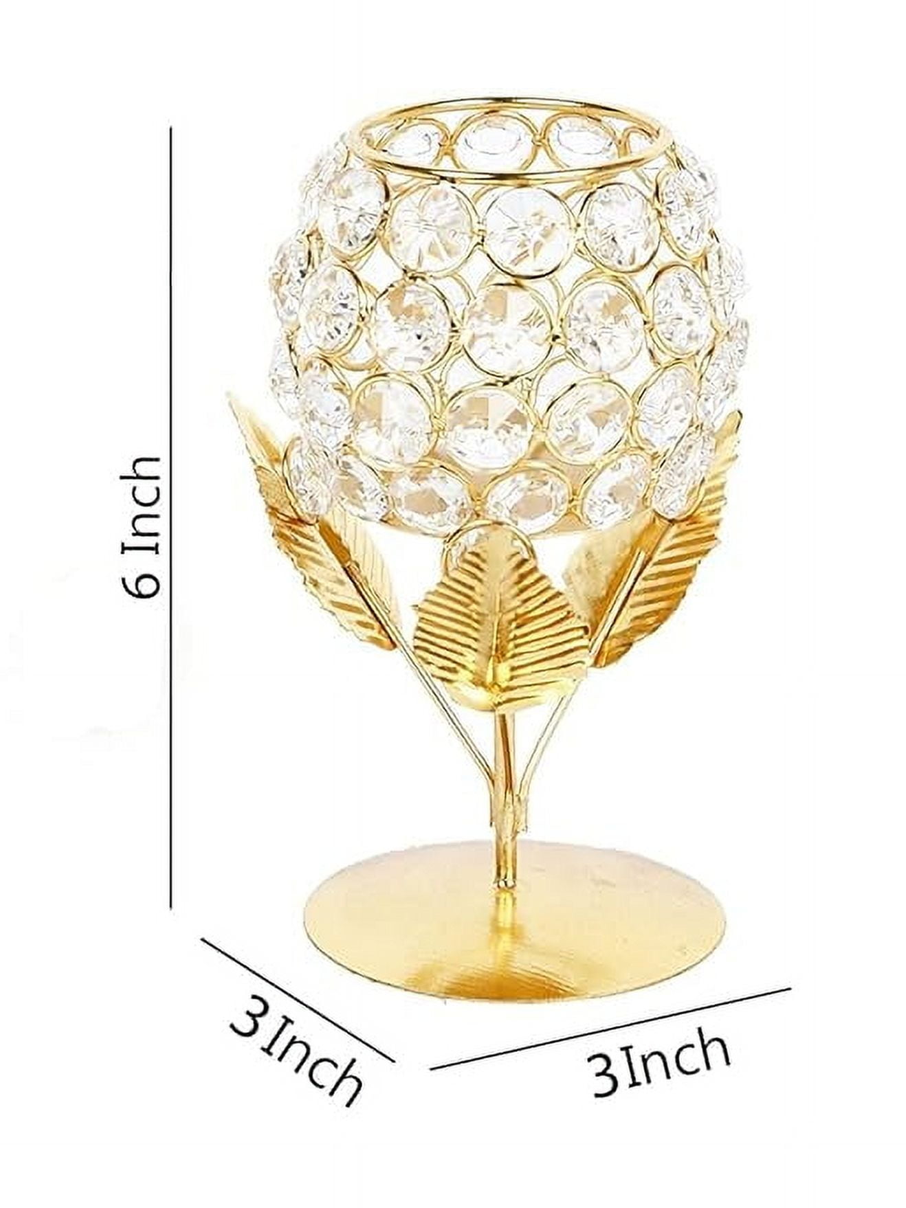 Accessorize Kingdom Gold Plated Crystal Candle Holder Tea Light Stand ...