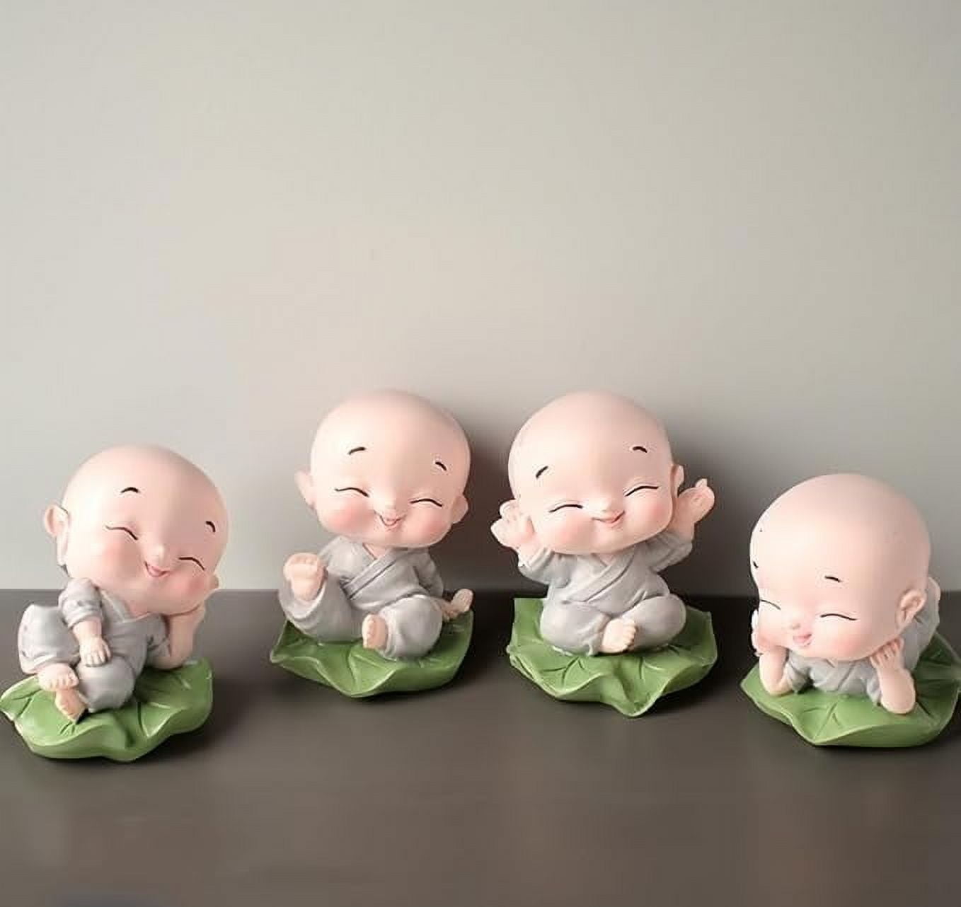 Accessorize Kingdom Little Baby Monk Set of 4, for Home Décor, Smilling ...