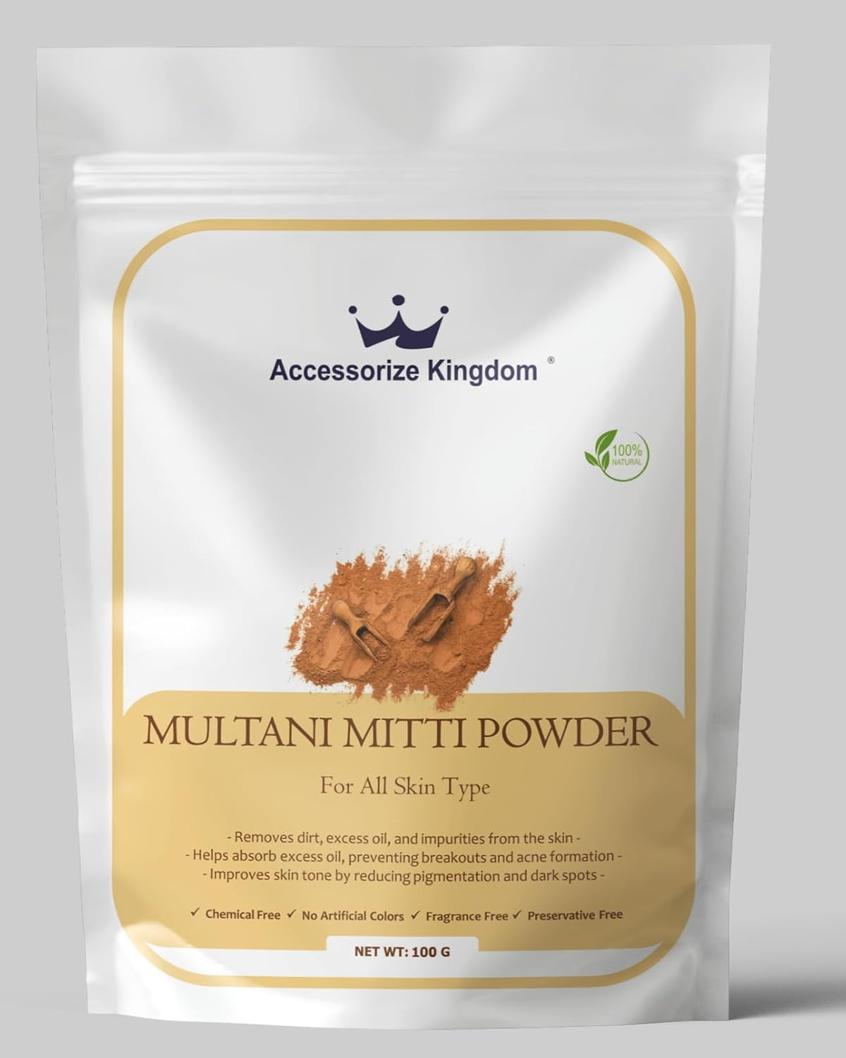 Accessorize Kingdom Multani Mitti Powder for Skin Hair 100 Natural Pure ...