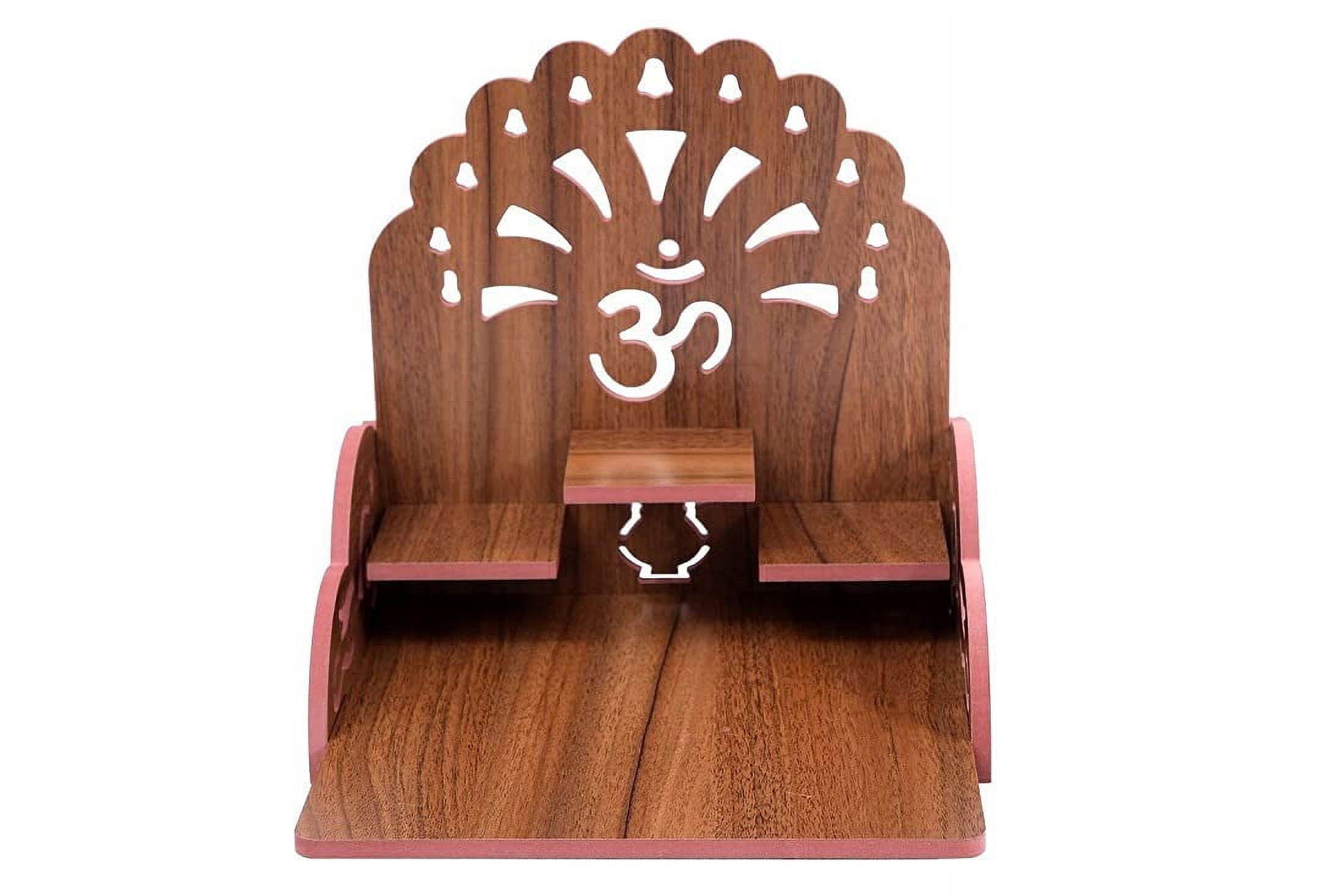 Accessorize Kingdom Wall Mounted Hanging Puja Temple Wood God Stand for ...