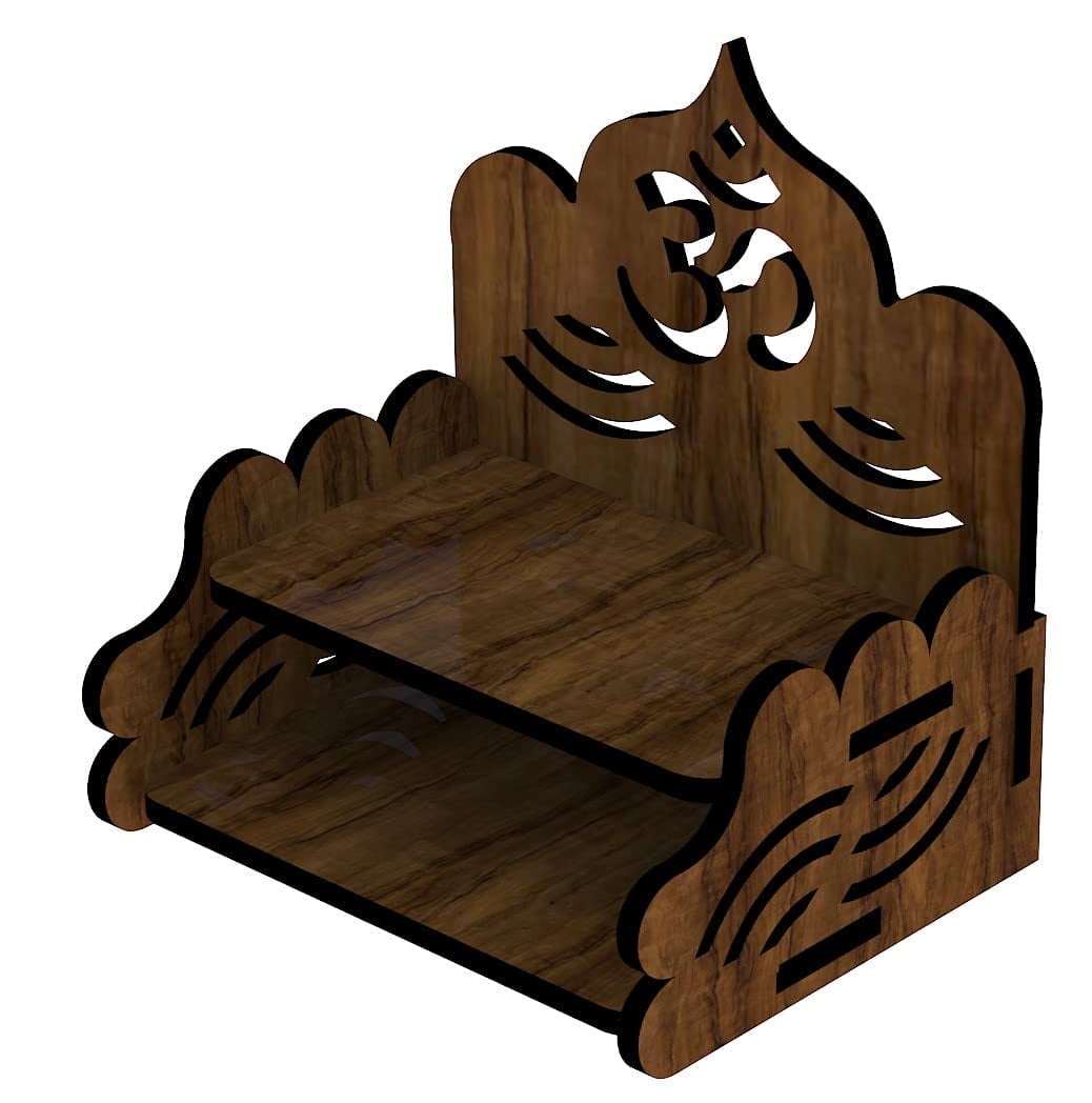 Accessorize Kingdom Wooden Mandir for Home Puja Ghar Small Temple Stand ...