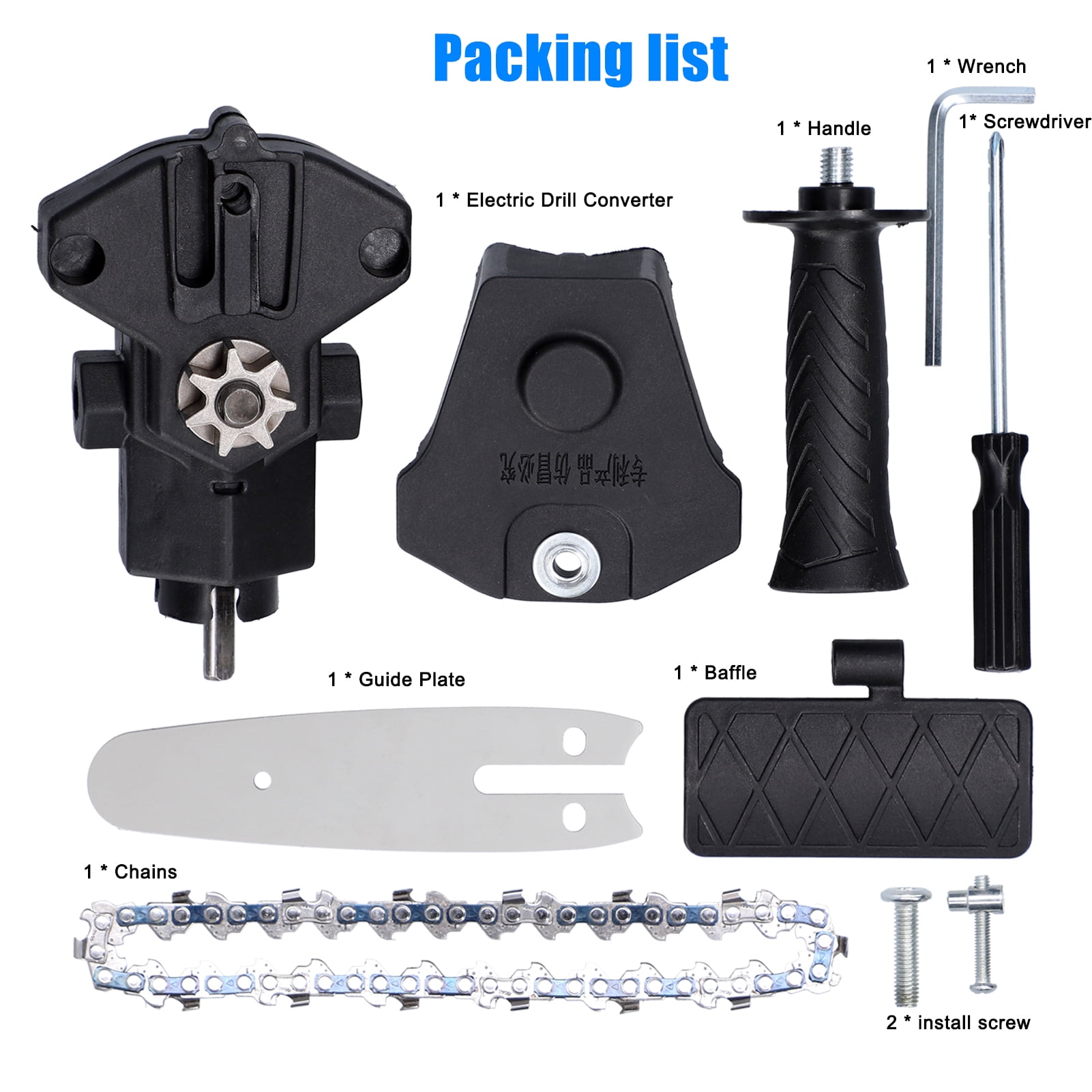 Accessory 4 Inch Electric Drill Modified To Electric Chainsaw Tool ...