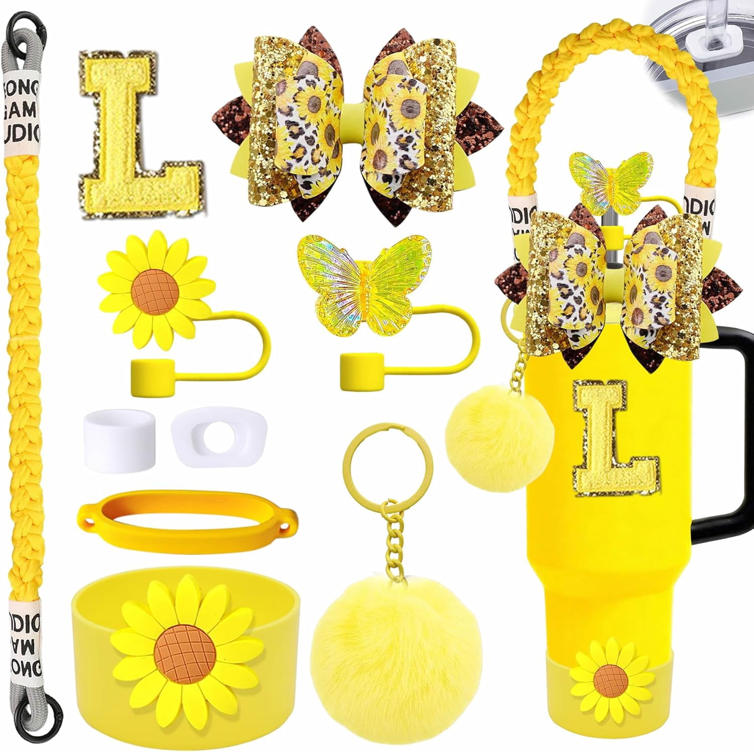 Accessory Set for Stanley Cup 30oz/40oz – Handle Strap, Daisy Silicone ...