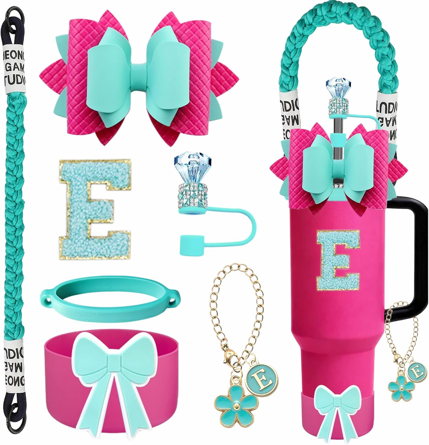 Accessory Set for Stanley Cup 30oz/40oz – Handle Strap, Daisy Silicone ...