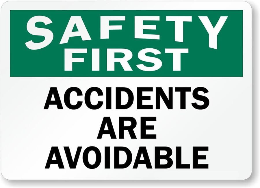 Accidents Are Avoidable Weatherproof Metal Aluminum Sign SIZE: 12" x 16 ...