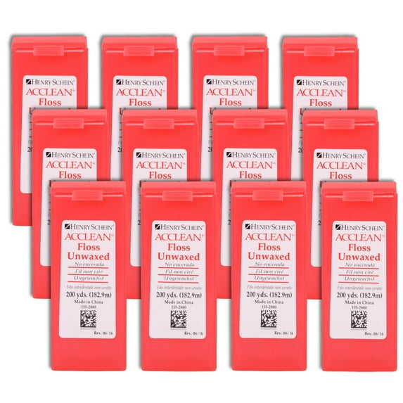 Acclean Dental Floss, Shred-Resistant Nylon, Unwaxed Floss, 200 Yards ...
