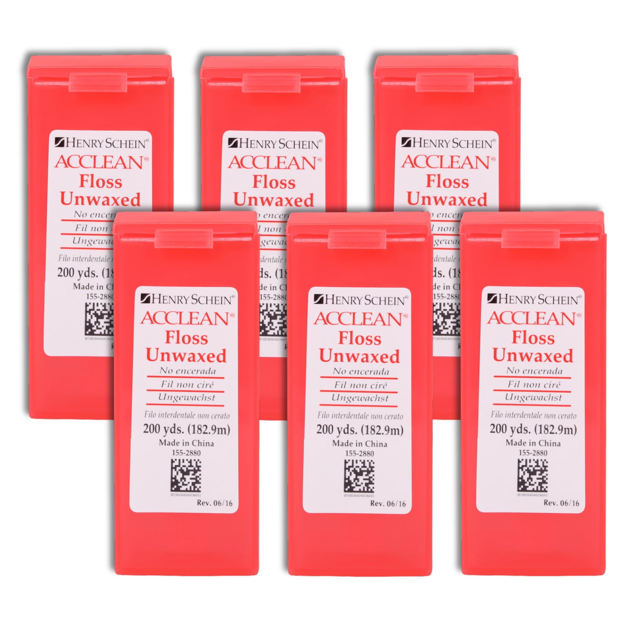 Acclean Dental Floss, Shred-Resistant Nylon, Unwaxed Floss, 200 Yards ...