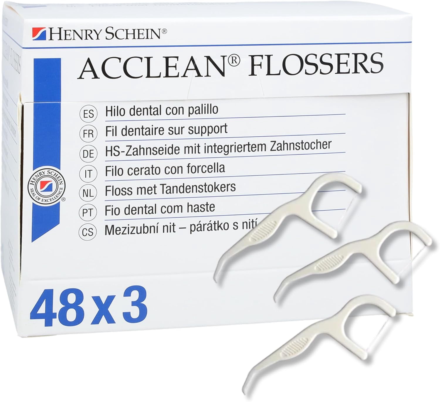 Acclean Dental Flossers Unflavored, 144 Count (48 Packs of 3 ...