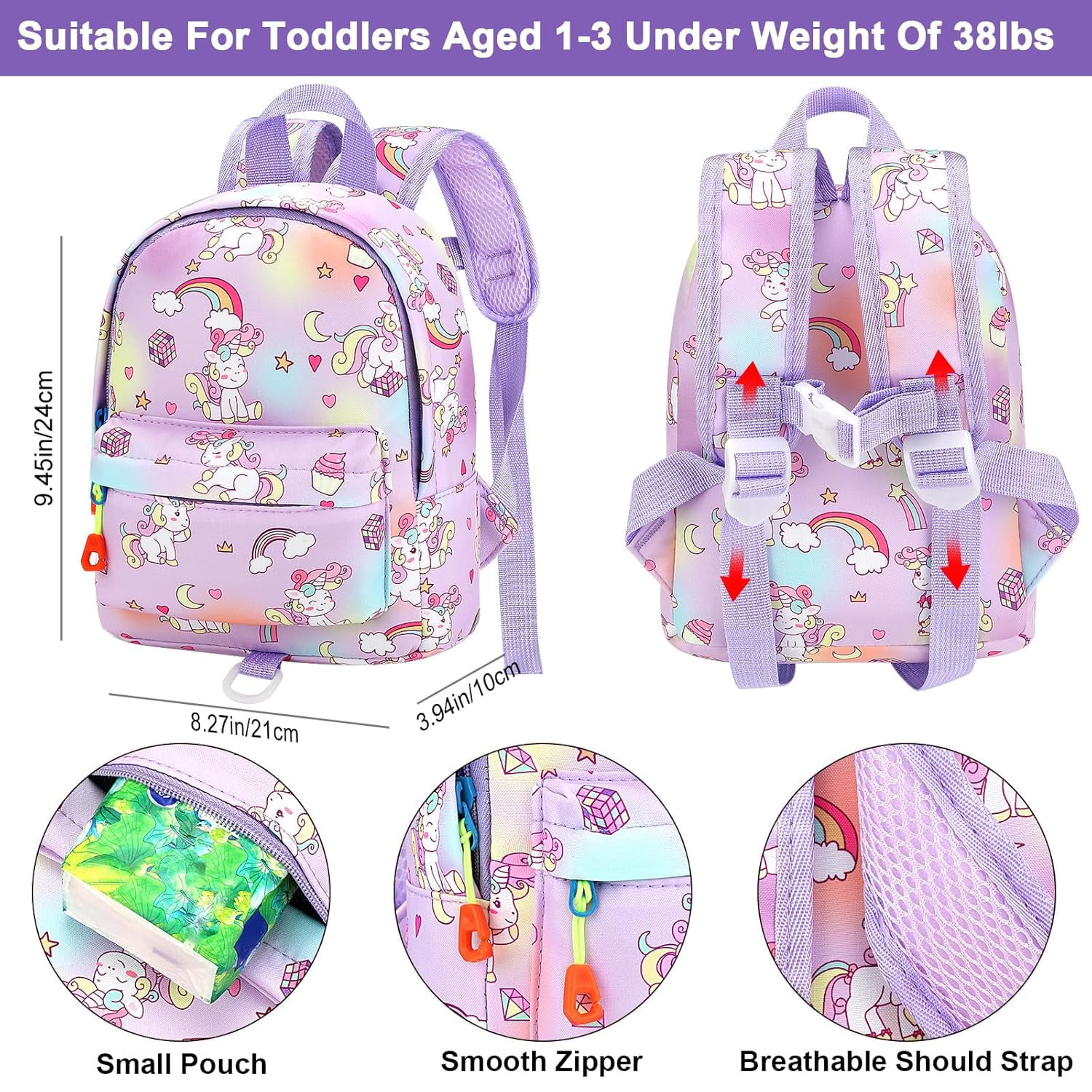 Accmor Toddler Harness Backpack Leash with Anti Lost Wrist Link, Mini ...