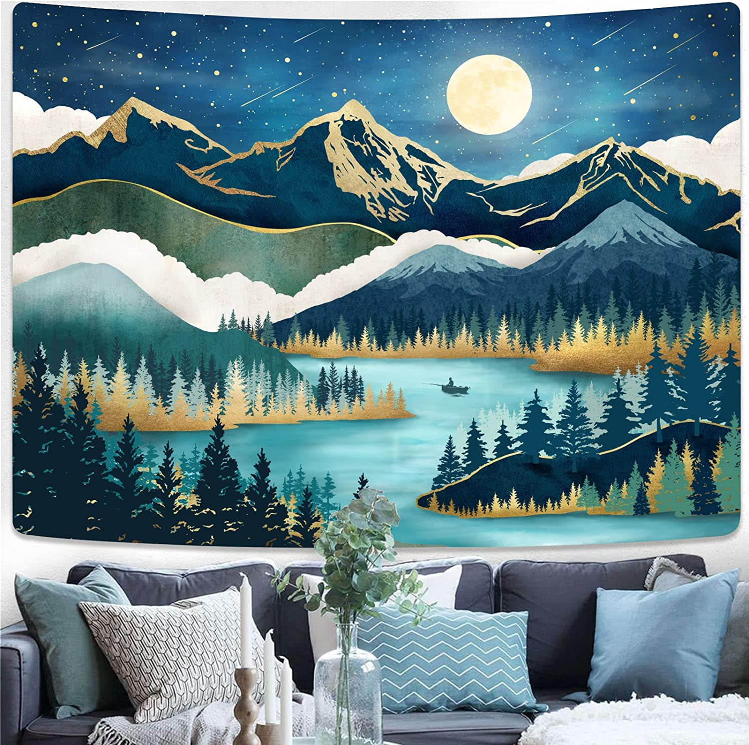 Accnicc Mountain Tapestry Nature Forest Tree Tapestries for Bedroom ...