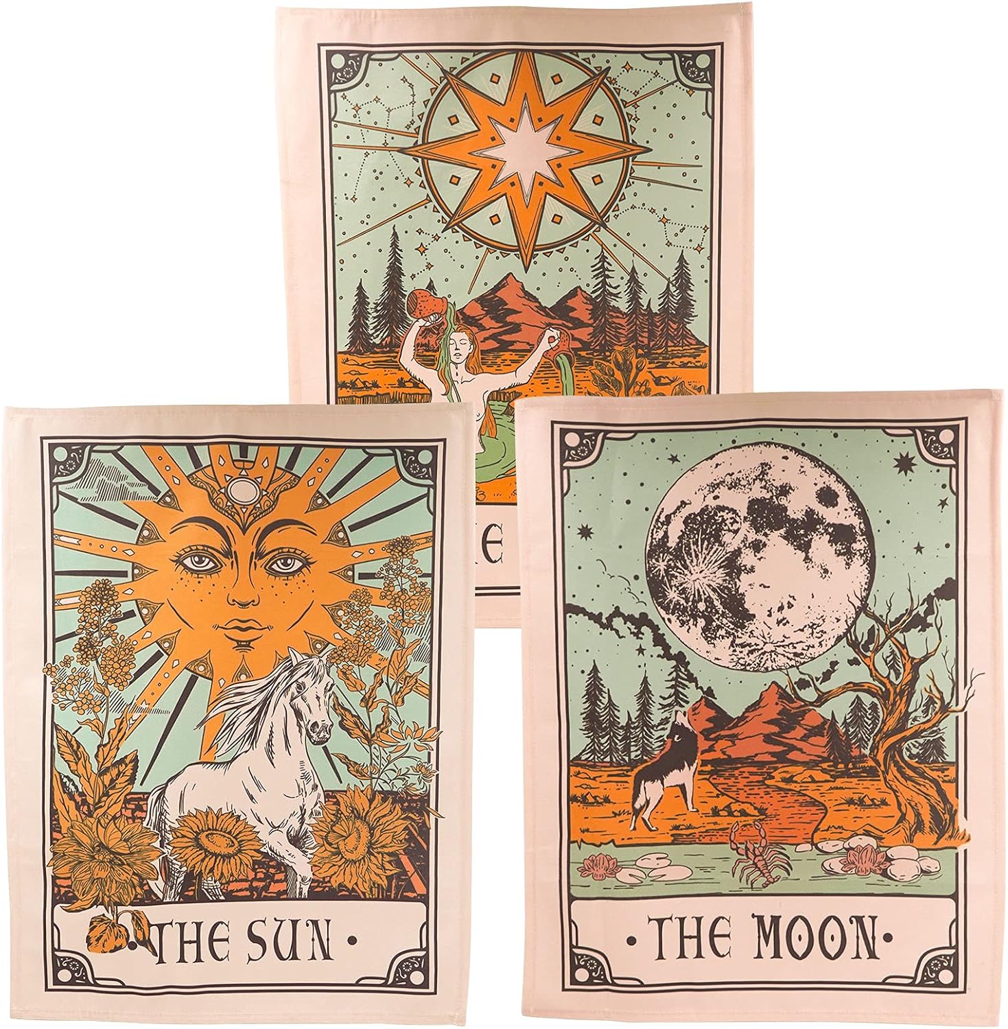 Accnicc Yellow Sun and Moon Tapestry Vintage Indie Boho Tapestry Wall ...