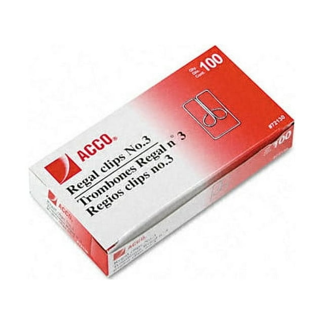 Acco Brands, Inc. Regal Clips, 100/Box - Walmart.com