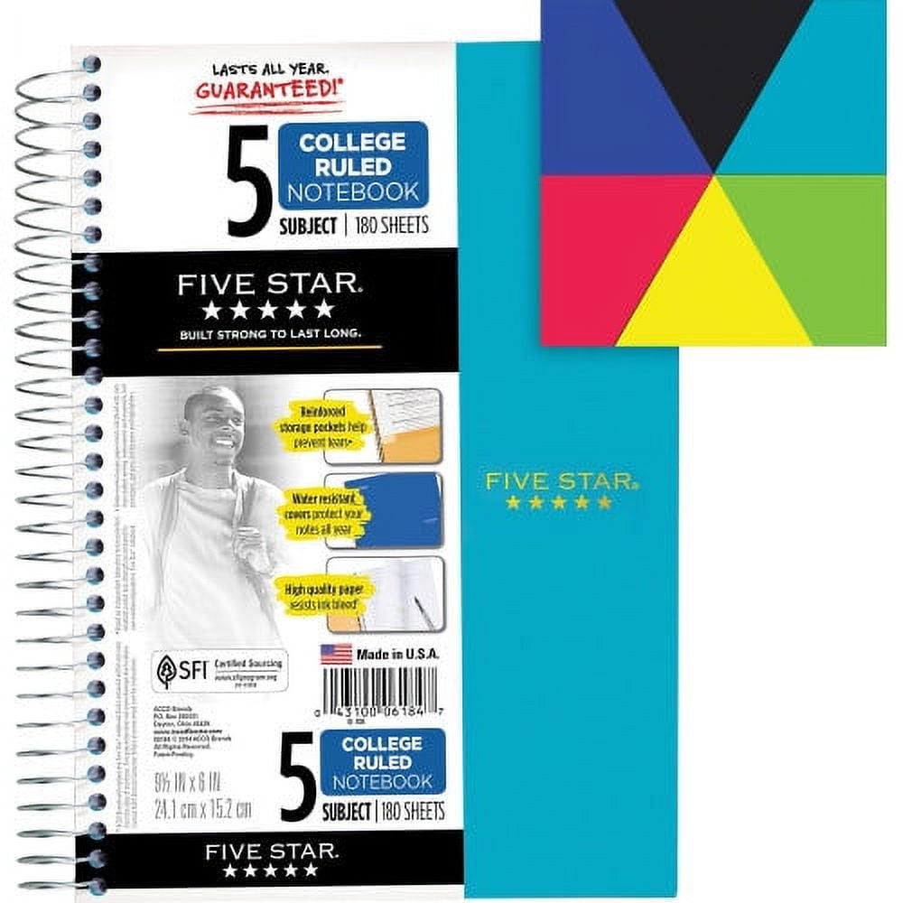 Acco Five Star 5-Subject Notebook, Each - Walmart.com