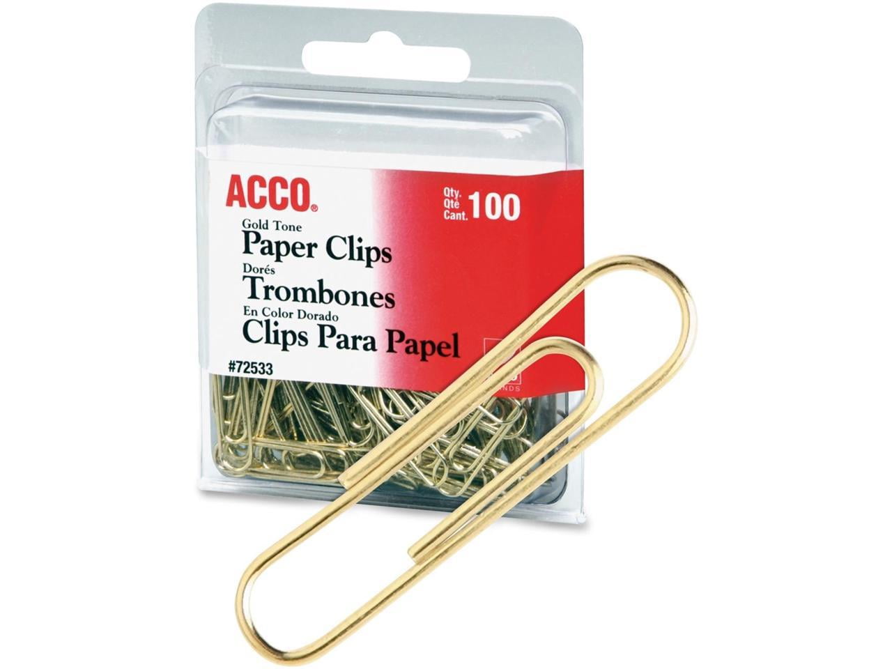 Acco Gold Tone Paper Clips - Walmart.com